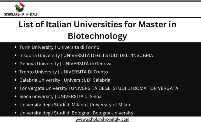 Master Scholarship in Biotechnology | Innovation and Advancement