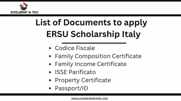 ERSU Scholarship Italy 2023-2024 - Study Free in Italy